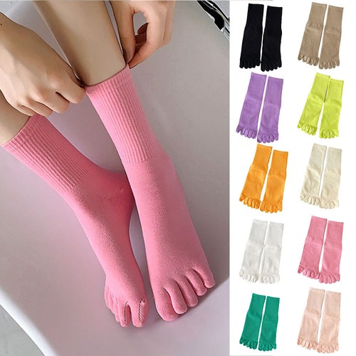 Five-finger Sports Socks Split-toe Ankle Hosiery Sweat-Absorbing ...