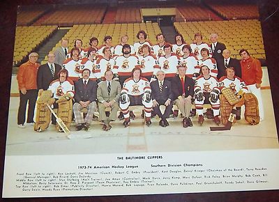 Baltimore Clippers Hockey Team Photo 1973-1974 from the Woody Ryan ...