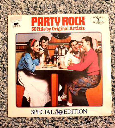 Party Rock 50 Hits. Ruby Records. 3 LPs. PC 3 0009. Water warp damage ...
