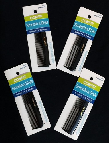 Conair Pocket Combs Compact Durable Smooth Style Unbreakable Barber ...