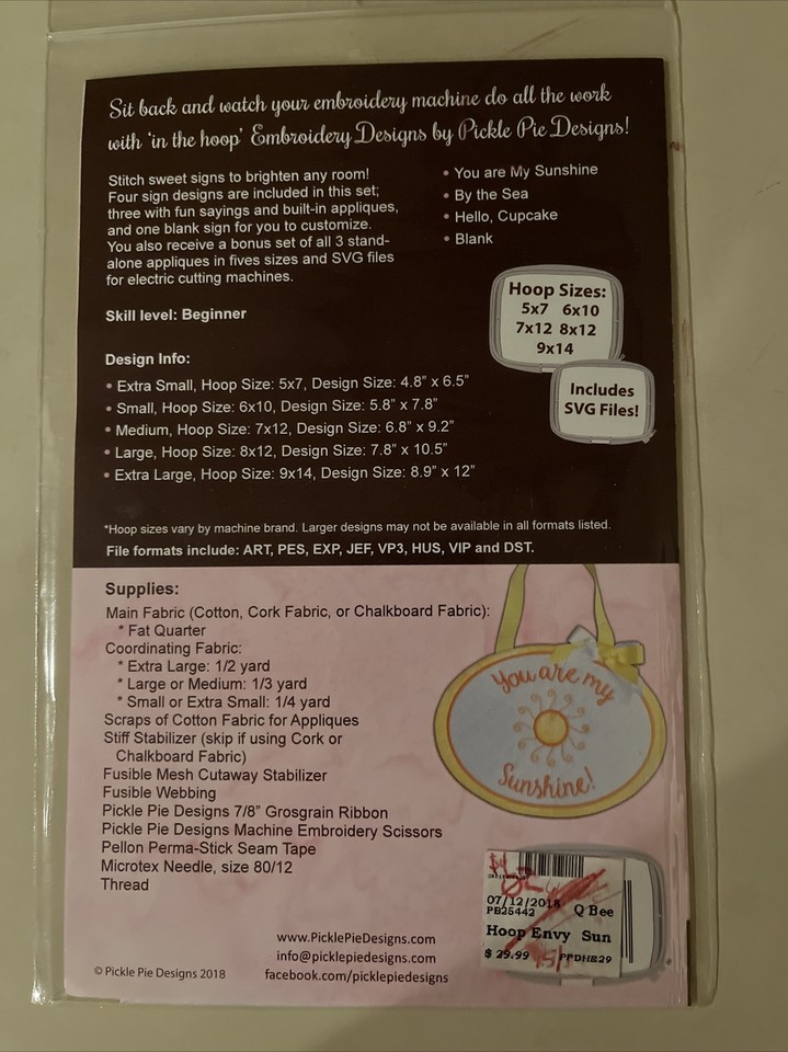Brand New Pickle Pie Hoop Envy CD 4 Sunny Signs 5 Sizes & Bonuses | eBay