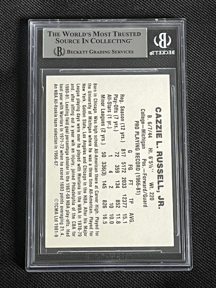 CAZZIE RUSSELL 1970-71 TOPPS SIGNED AUTOGRAPHED CARD #95 SP KNICKS BAS ...