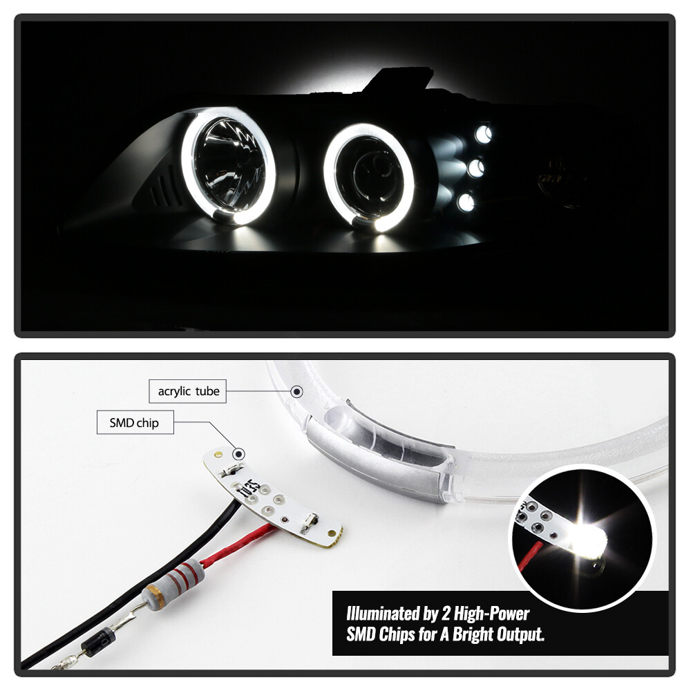Black 2004 2005 2006 Pontiac GTO Halo Projector LED Headlights Lamps ...