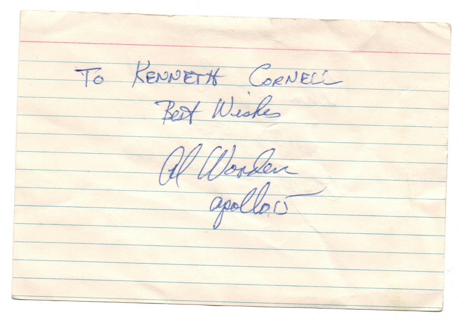 Autograph Alfred Merrill "Al" Worden Apollo 15 lunar mission Autograph ...
