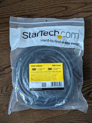 New StarTech 50 ft 15 m Coax High Resolution VGA Monitor Cable HD15 ...
