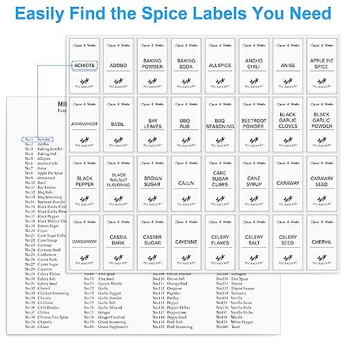 192 Pcs Spice Jars Labels for Food Containers for Pantry Kitchen ...