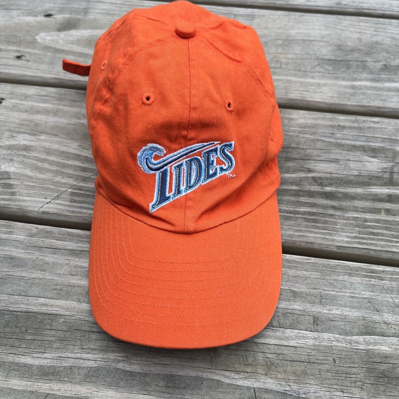 Norfolk Tides Embroidered Logo Orange Hat Cap Strapback Gwaltney MiLB ...