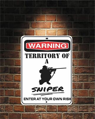 Warning Territory Of a SNIPER 9x12 Predrilled Aluminum Sign Free US ...