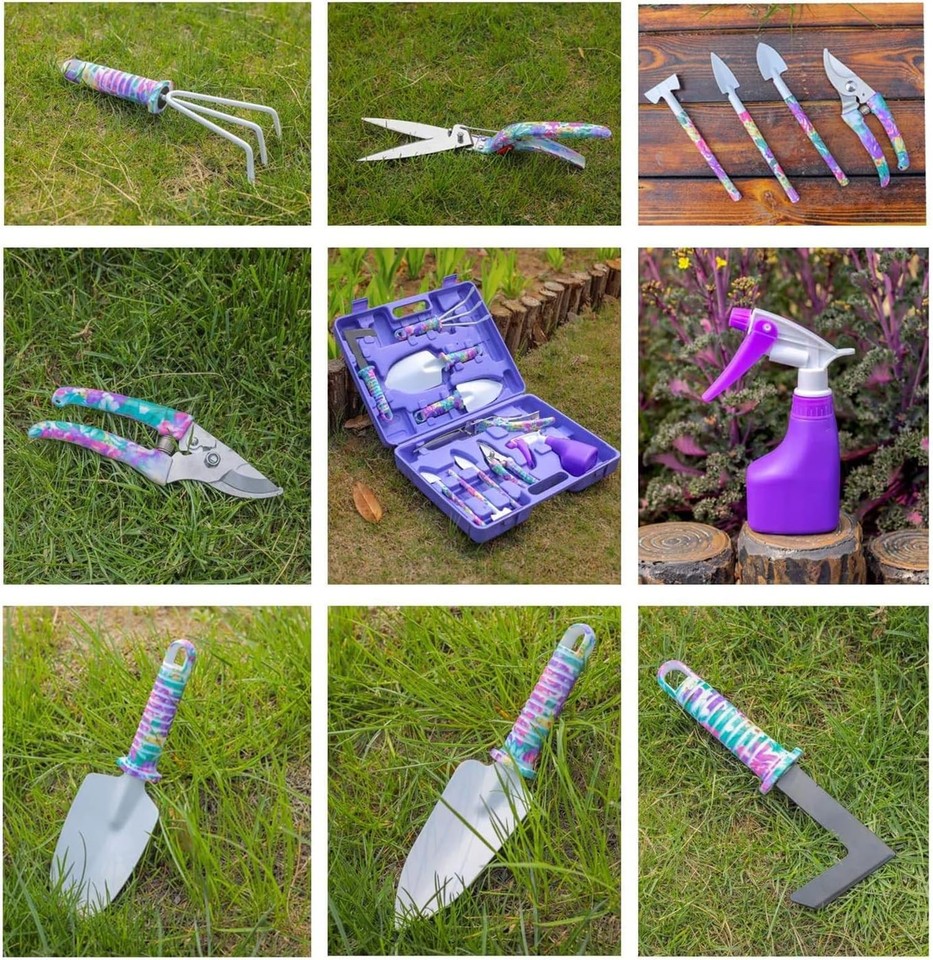 Gardening Tools 10 Piece Heavy Duty Gardening Hand Tools with Fashion ...