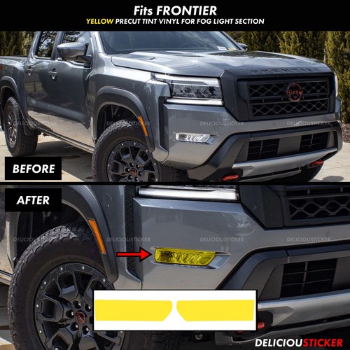 Fits 2022-2025 Nissan Frontier Yellow Fog Light Front Overlay Tint ...