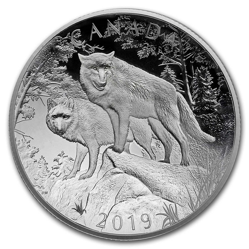 2019 10oz CAD$100 Silver Double Concave Coin-Nature's Grandeur: Wolves ...