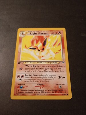 Pokemon Neo Destiny Light Flareon 1st Edition Uncommon Card 46/105 MP ...