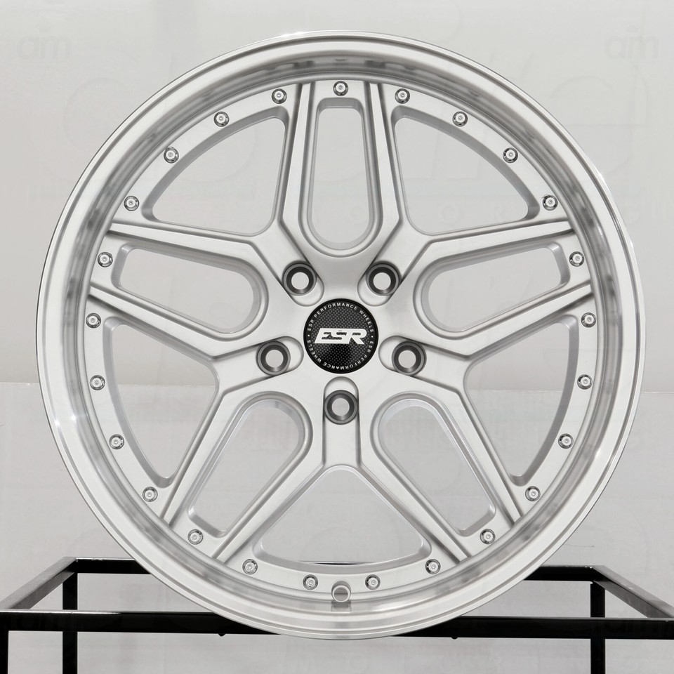 19x8.5/19x9.5 ESR CS15 5x114.3 30/35 Hyper Silver Wheels Rims Set(4) 73 ...