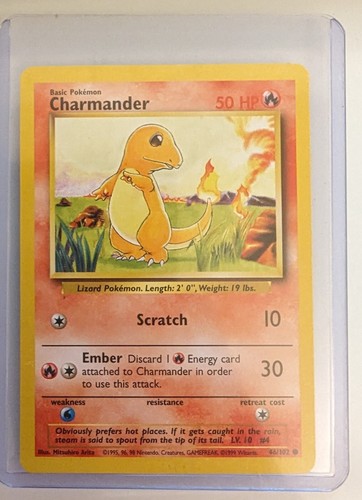 Charmander Pokemon Card 46/102 Original 1995 Base Set Super Rare | eBay