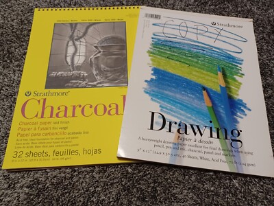 Two Strathmore Drawing Books One Charcoal Paper & Heavy Paper | eBay