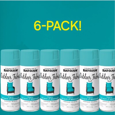 6-PACK! Rust-Oleum OUTDOOR FABRIC PAINT TURQUOISE UV RESISTANCE SOFT ...