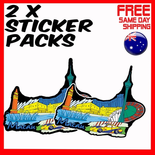 2 x Stickers - Macau China Country Flag Destination Car Bumper Laptop ...