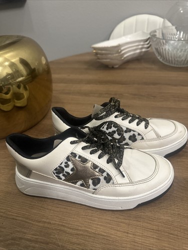 MKS Maker's Shoes Women’s Lace-up Low Top Sneakers White Bronze Black ...