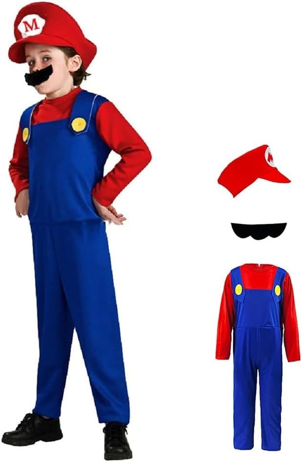 Youth Kids Super Brothers Costume Cosplay Boys Fancy Dress Party ...