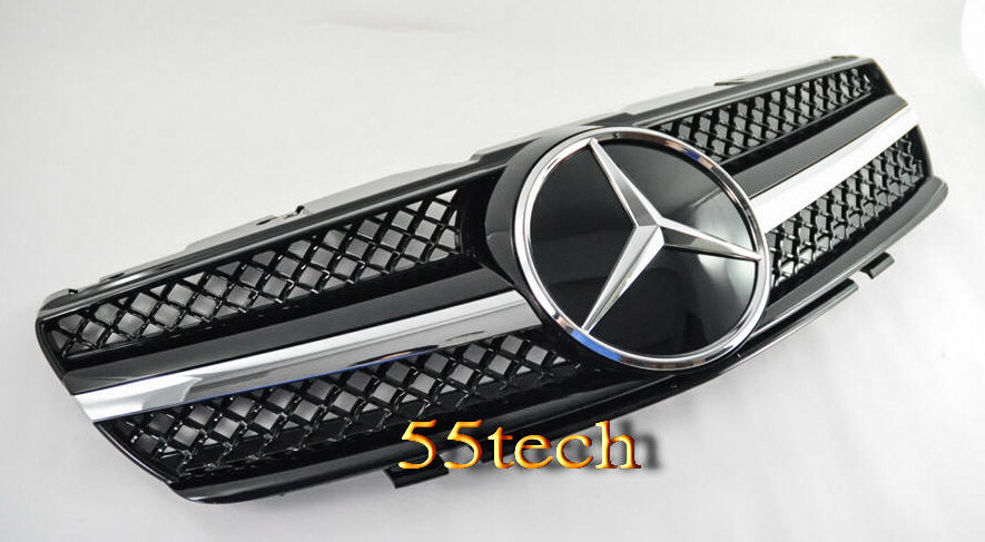 Mercedes R230 Grill SL500 SL600 SL55 2003 2004 2005 2006 grille Benz ...
