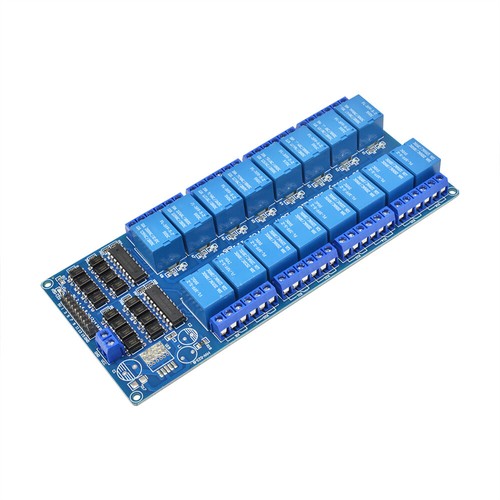 16-Channel 12V Relay Shield Module with optocoupler LM2576 Power supply ...