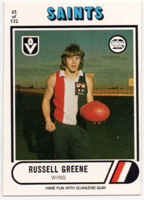 1976 AFL VFL SCANLENS FOOTBALL CARD - 65 Russell GREENE (ST KILDA) MINT ...