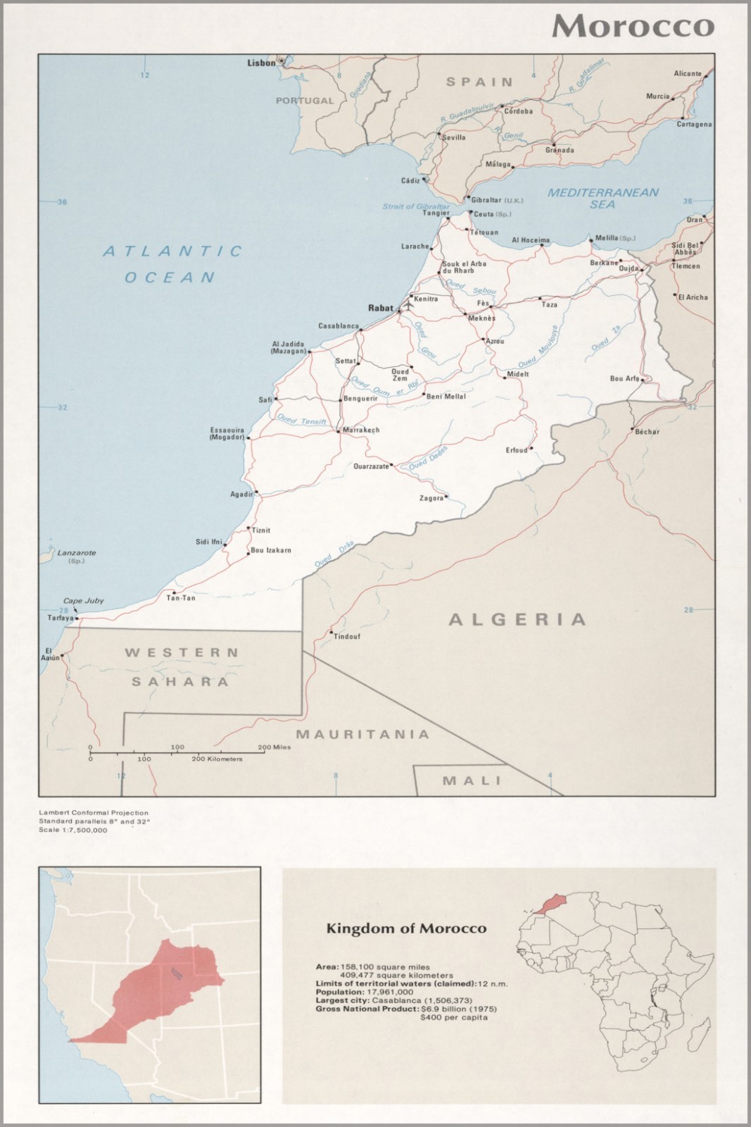 Poster, Many Sizes; Cia Map Of Morocco 1976 | eBay