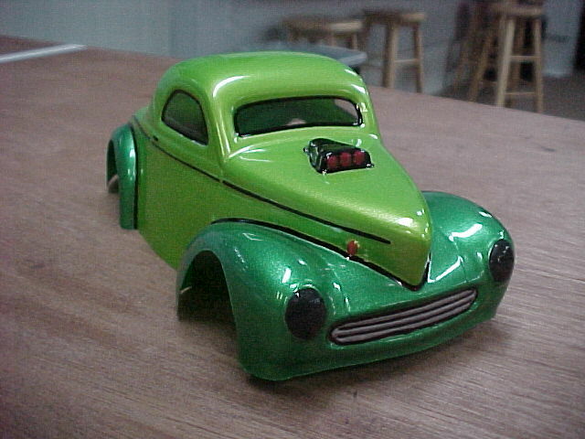1/24 slotcar 1/24 scale Vintage slot car clear body 1941 Willys Coup ...