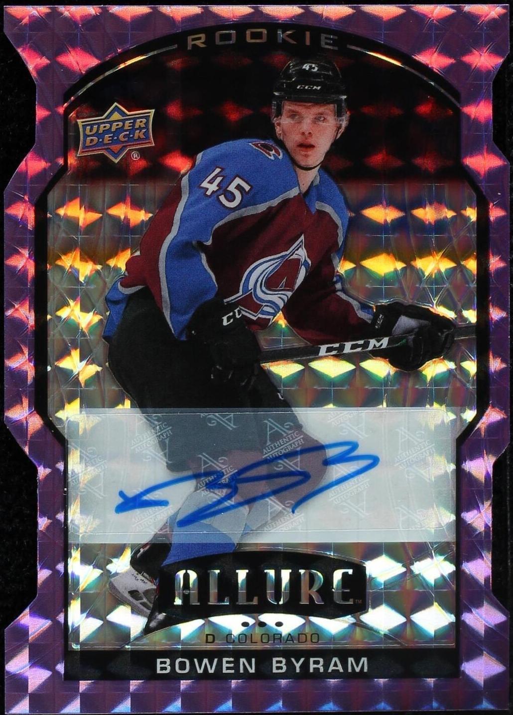 2020-21 Upper Deck Allure - Rookie Bowen Byram #98 Purple Diamond ...
