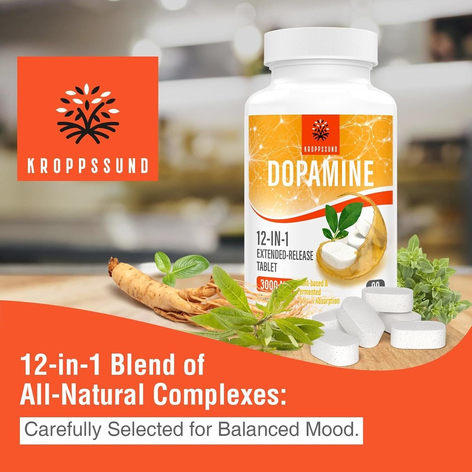 Natural Dopamine Supplement - 90 Tablets (1 Bottle) 90 Count (Pack of 1 ...