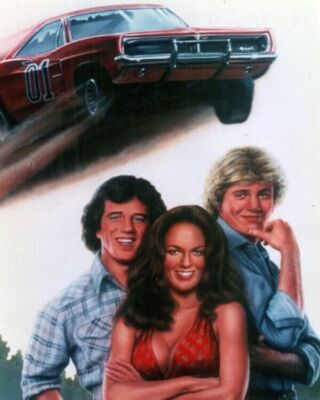 Dukes of Hazzard CBS poster artwork General in flight Bo Luke Daisy ...