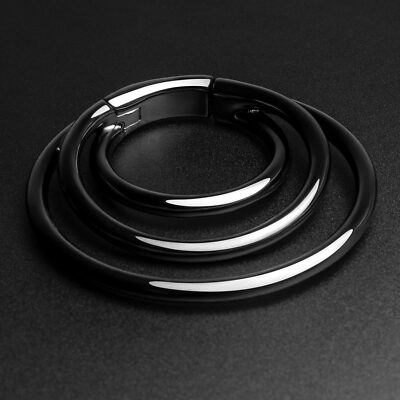 Multi Hoop Black PVD Magnetic Ear Weight Lobe Gauges Ear Stretchers ...