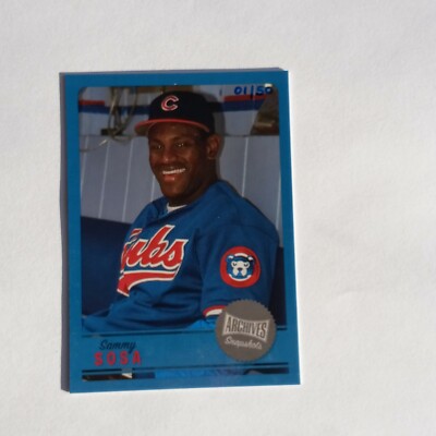 2019 Topps Archives Blue Snapshots Sammy Sosa HAND #D 01/50 FIRST ONE ...