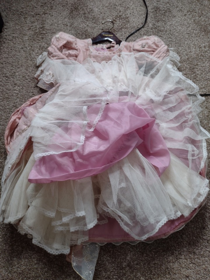 Vintage Girls Cottage Core Whimsical Fairy Dress Size 4 Beaded Floral ...