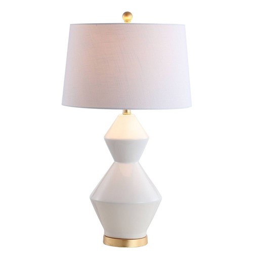 29" Ceramic Alba Geometric Table Lamp (Includes LED Light Bulb) White ...