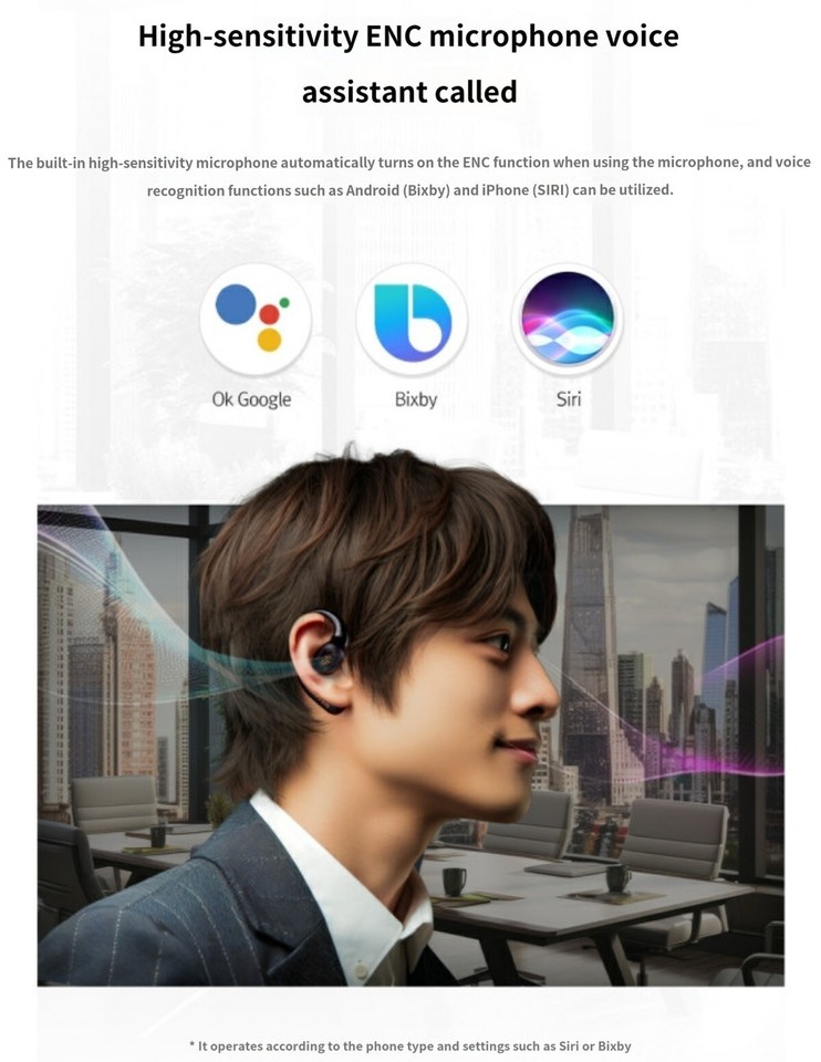 iRiver Bluetooth Wireless Open Ear Earphones /black / Air Conductivity ...