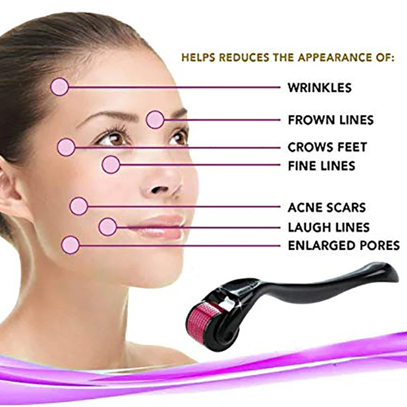 0.5mm 1mm 1.5mm 540 Titanium Microneedle Scar Derma Roller Dermaroller ...