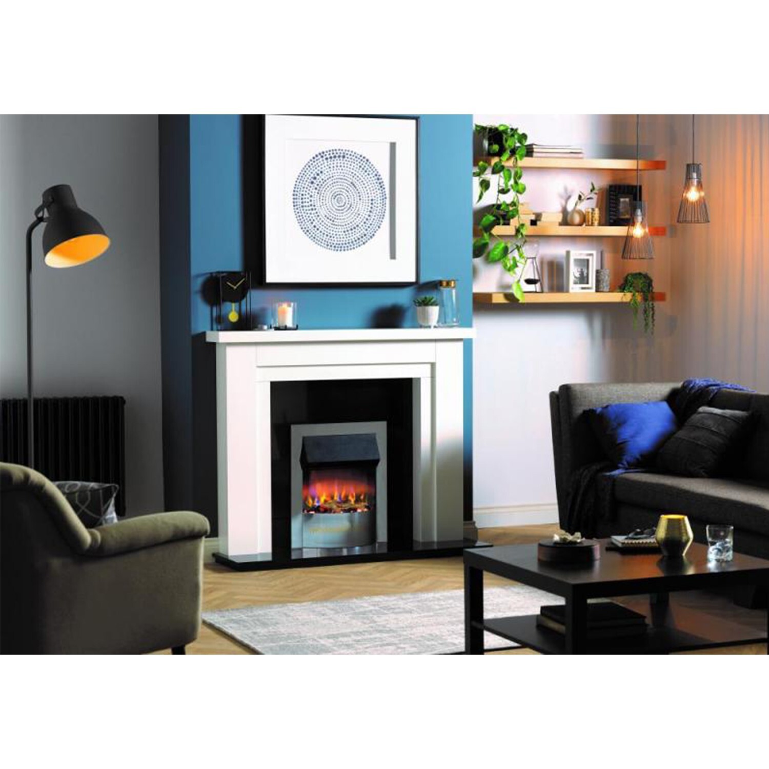 Dimplex Portree Chrome Optiflame 3D Electric Inset Fire 2kW Remote ...