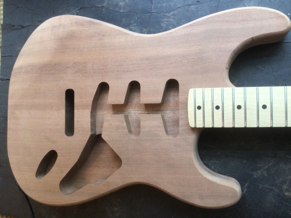 SSS Unfinished Sapele Wood Strat style guitar body | eBay