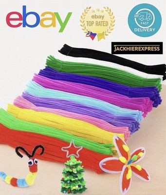 30cm Chenille Craft Stems Pipe Cleaners Arts & Crafts Flexible Bendy ...