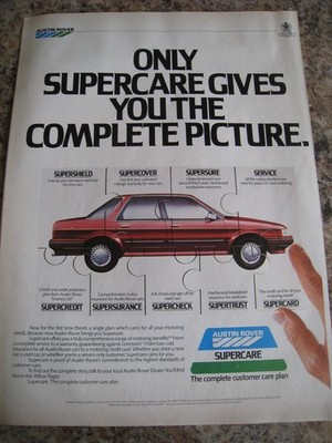 AUSTIN ROVER SUPERCARE COMPLETE PICTURE JIGSAW CARE PLAN 1984 ADVERT A4 ...