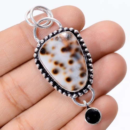 Shell Spotted Spinel Gemstone Fashion Jewelry 925 Silver Pendant 2.1 ...
