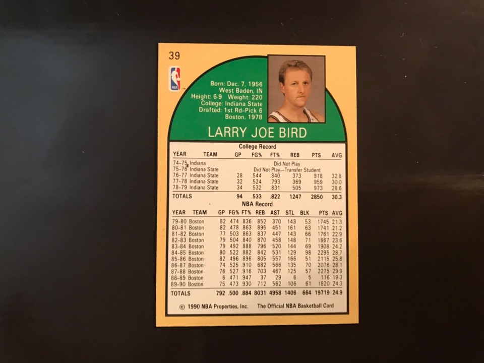1990 NBA Hoops Larry Bird #39 | eBay