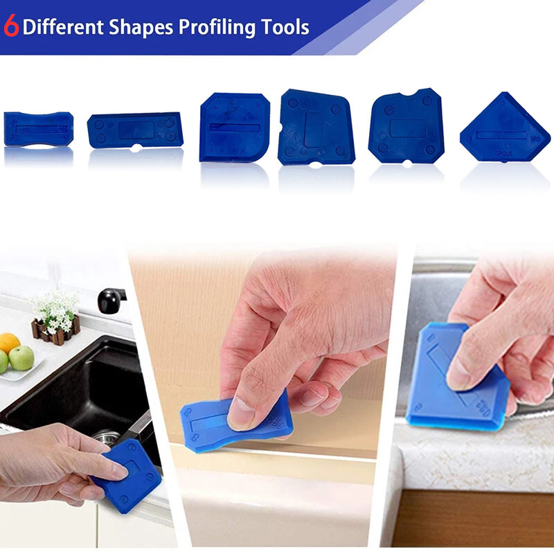 6pcs Silicone Sealant Tool Caulk Remover Grouting Mastic Finishing ...