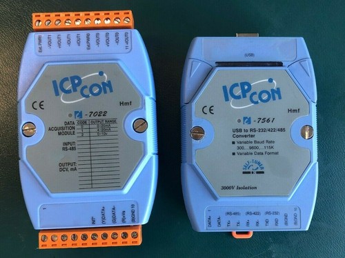 ICP CON I-7022 Data Acquisition Module and i-1561 USB to RS converter ...
