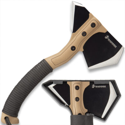 USMC Field Axe | TPU Belt Sheath | 6 1/2” Stainless Steel Axe | 11 1/4 ...