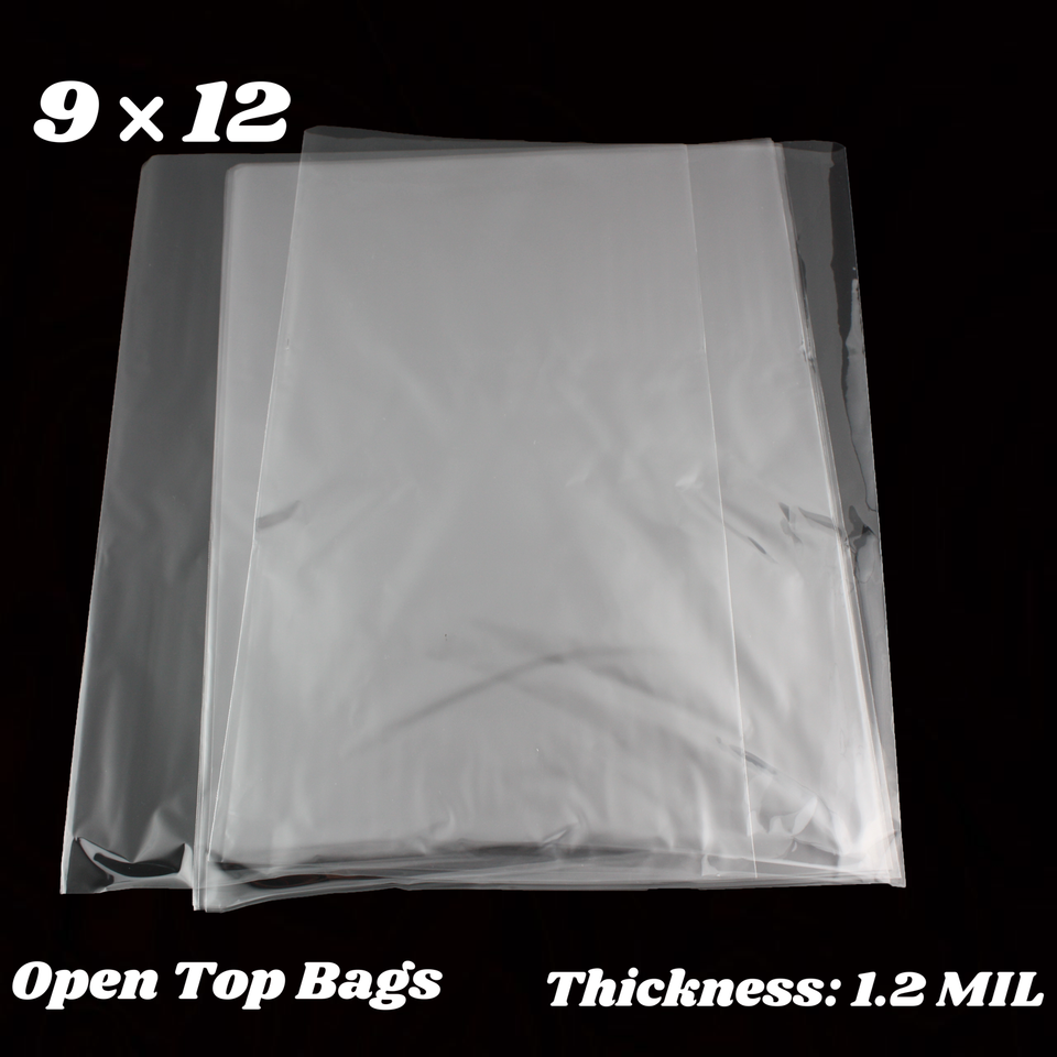 9x12 Clear Plastic Bags Packing Shipping Lay Flat Open Top Poly Baggie ...
