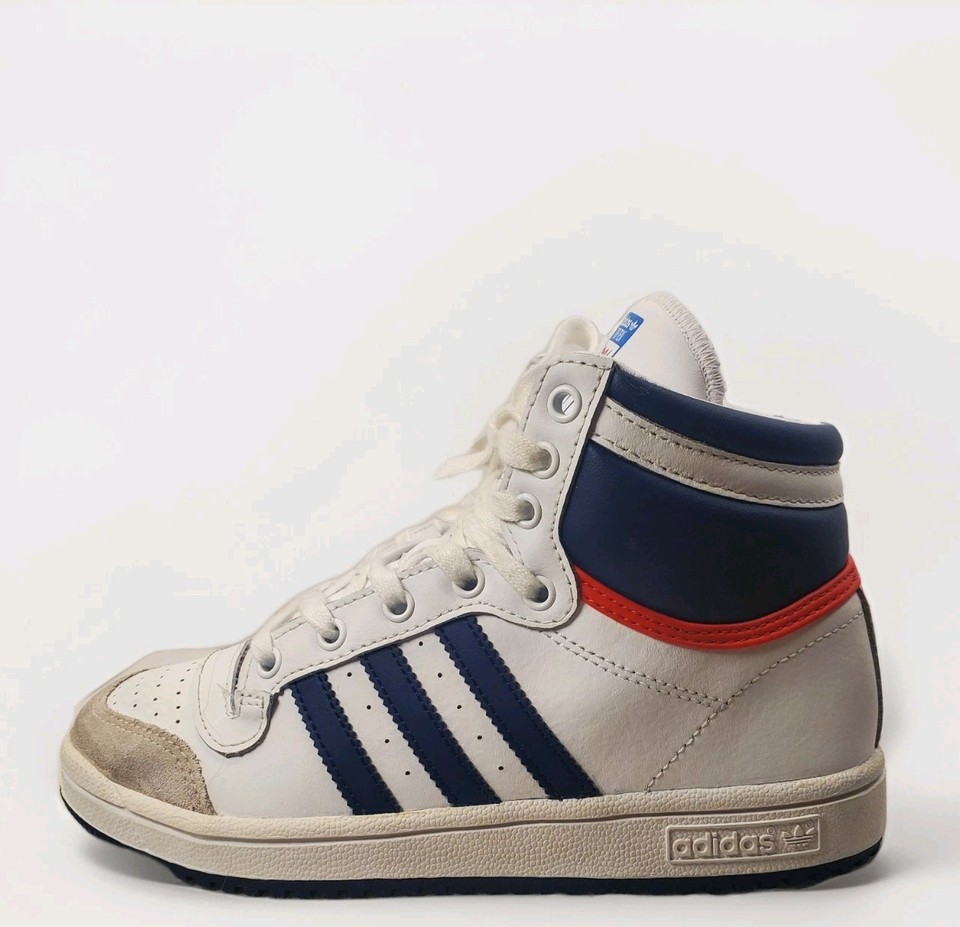 Adidas Top Ten White Red Navy High-Top Basketball Shoes PCI 789002 Boys ...