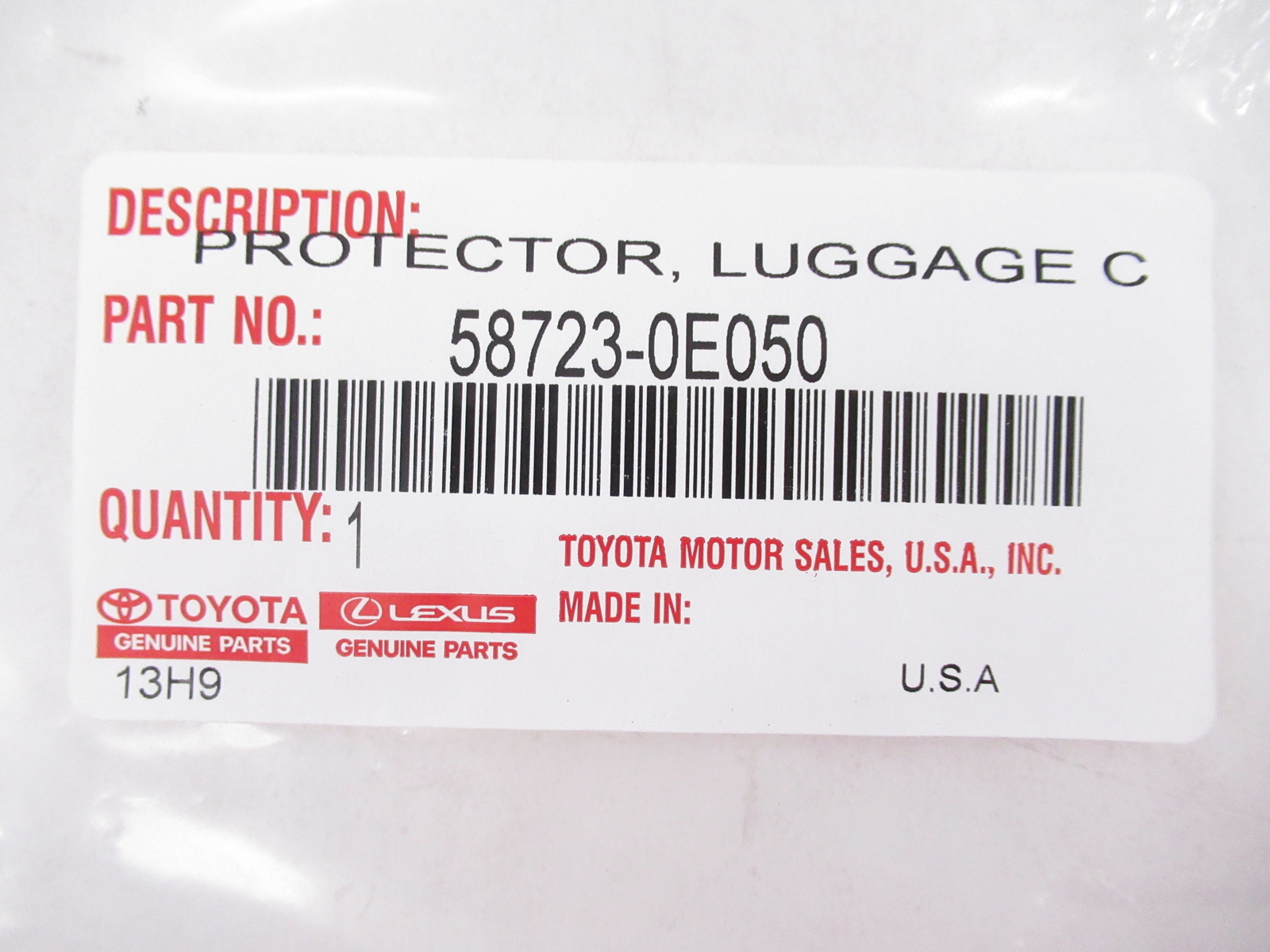 Genuine OEM Toyota 58723-0E050 Side Cover Trunk Protector 2014-2019 ...