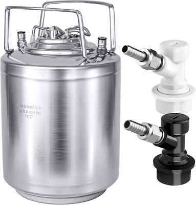 2.6 Gallon Mini Ball Lock Keg, Stainless Steel Double Ball Lock Post ...